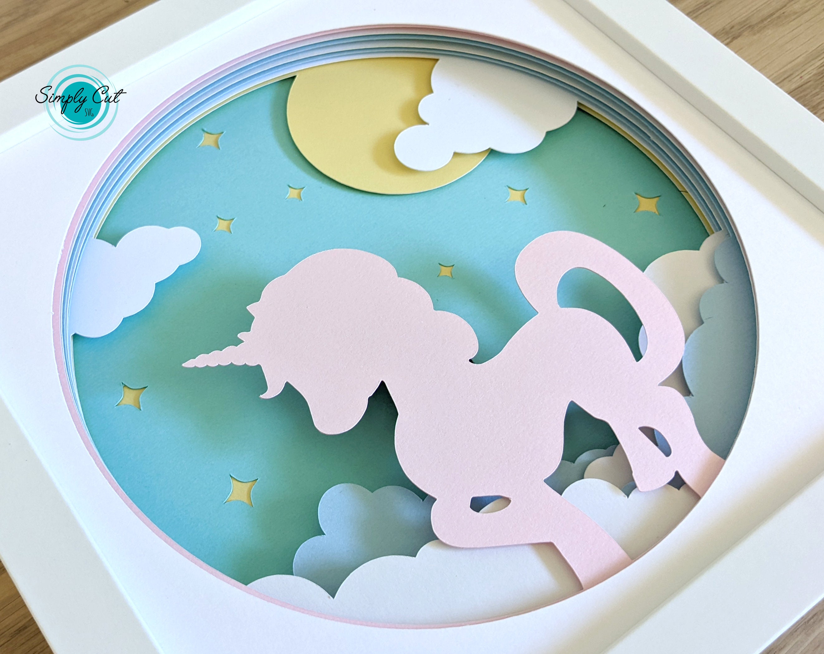 3D Unicorn Shadow Box | Unicorn Clipart Nursery Decor | Unicorn SVG ...