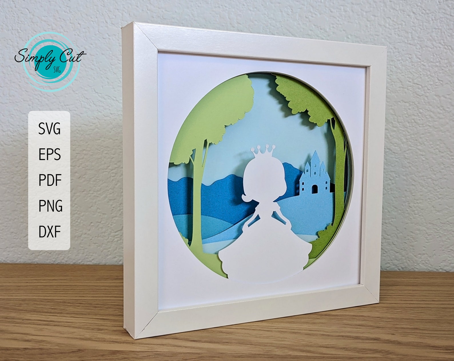 3D Princess Shadow Box SVG | Princess Nursery Decor Clip Art | Layered ...