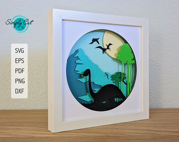 3D Dinosaur Shadow Box Nursery Dino Decor Clipart Dinosaur - Etsy