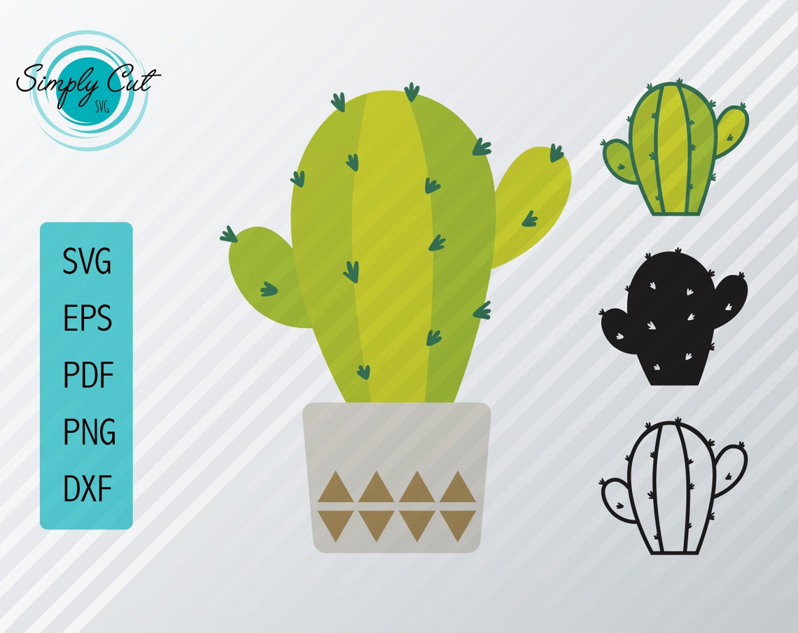 Cactus SVG Bundle Succulent SVG Cactus Silhouette Clipart | Etsy