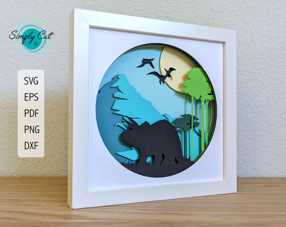 3D Dinosaur Shadow Box Nursery Dino Decor Clipart Dinosaur - Etsy