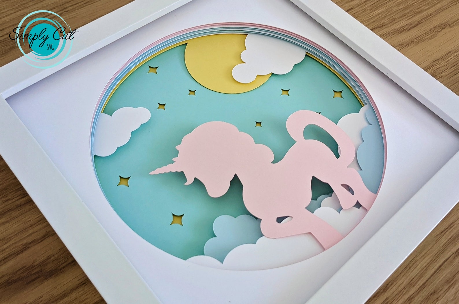 3D Unicorn Shadow Box Unicorn Clipart Nursery Decor - Etsy