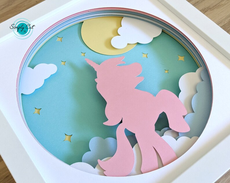 3D Unicorn Shadow Box Unicorn Clipart Nursery Decor - Etsy