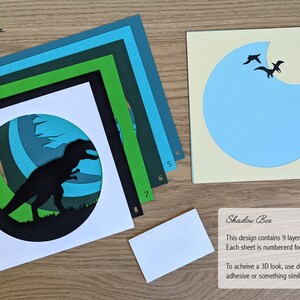 3D Dinosaur Shadow Box | T-rex Clipart Nursery Decor | Layered Paper ...