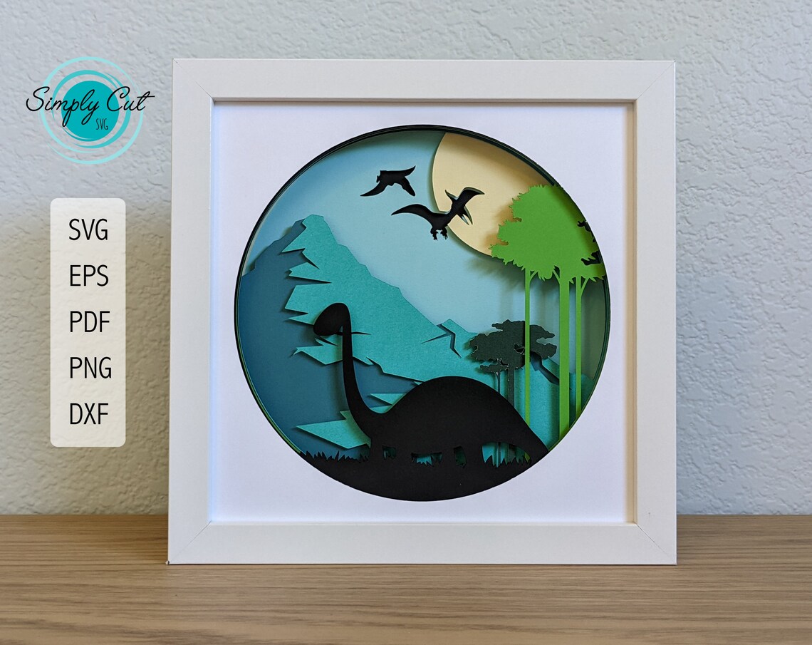 3D Dinosaur Shadow Box Nursery Dino Decor Clipart Dinosaur - Etsy