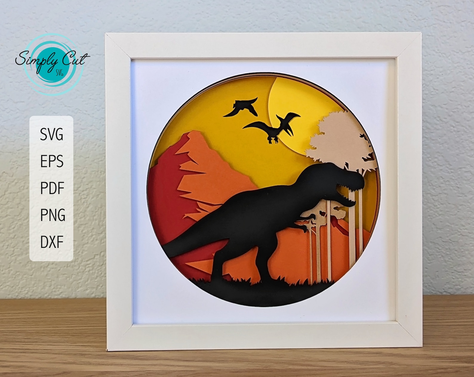 3D Dinosaur Shadow Box T-rex Clipart Nursery Decor Layered | Etsy