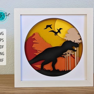 3D Dinosaur Shadow Box T-rex Clipart Nursery Decor Layered | Etsy