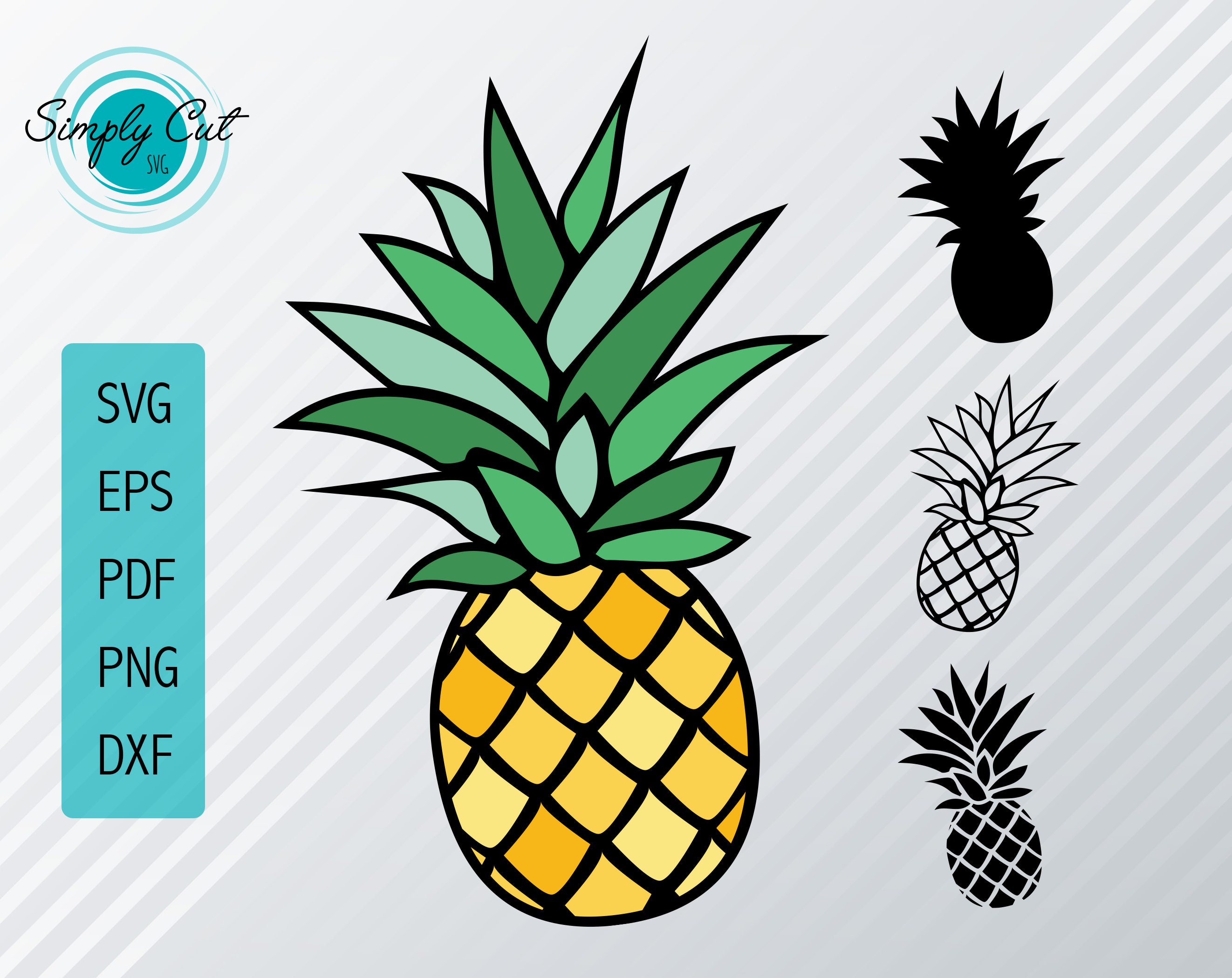 Pineapple SVG Bundle Pineapple Decal Pineapple Silhouette Clipart ...
