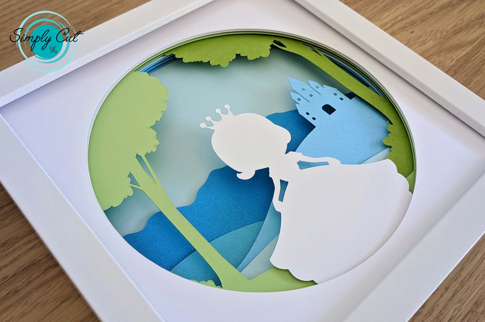 3D Princess Shadow Box SVG | Princess Nursery Decor Clip Art | Layered ...