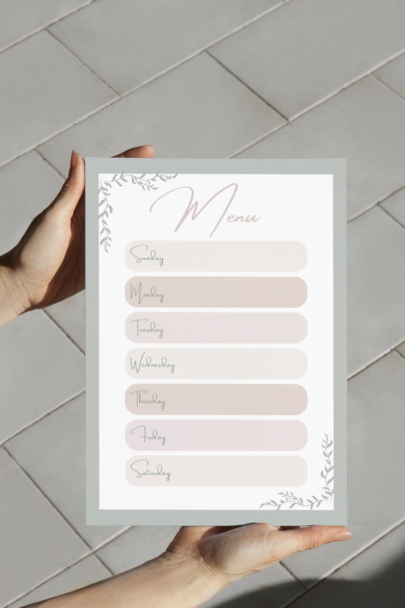 INSTANT DOWNLOAD Weekly Menu Printable, PDF, Meal Planning - Etsy