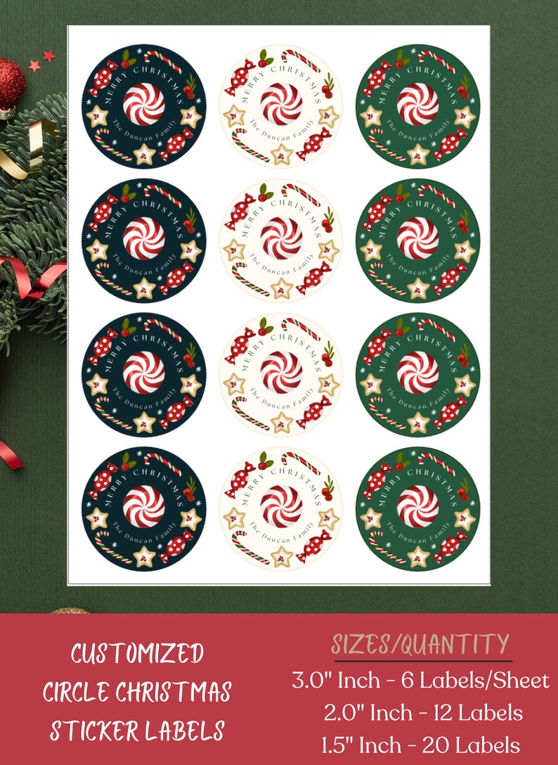 Christmas Gift Tags, Christmas Gift Labels, Christmas Stickers ...