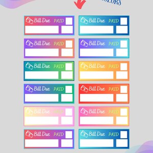 Bill Due Planner Stickers, Reminders, Bill Tracker, Happy Planner ...