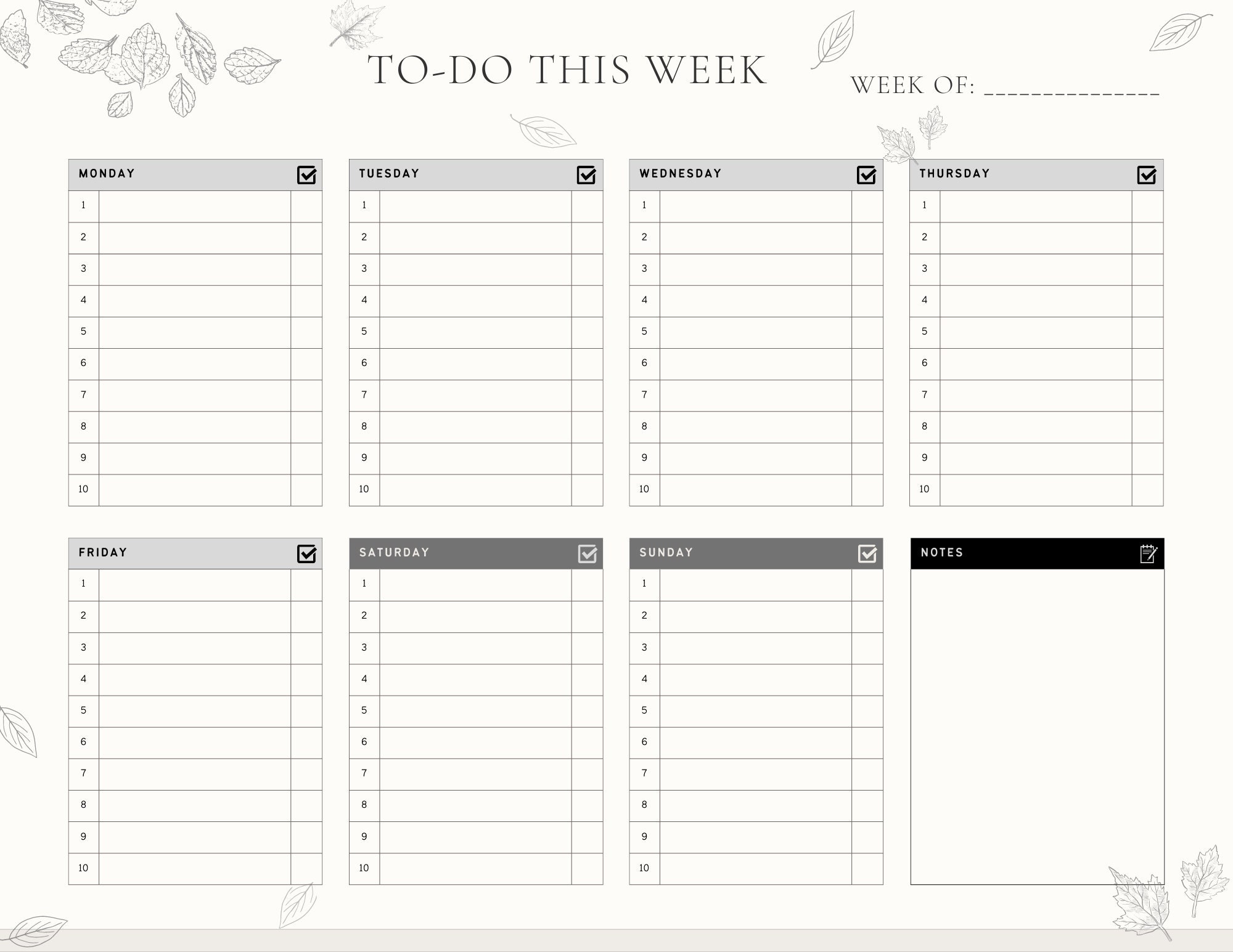 Printable Weekly To-do List | Customizable | Personalized | Template ...