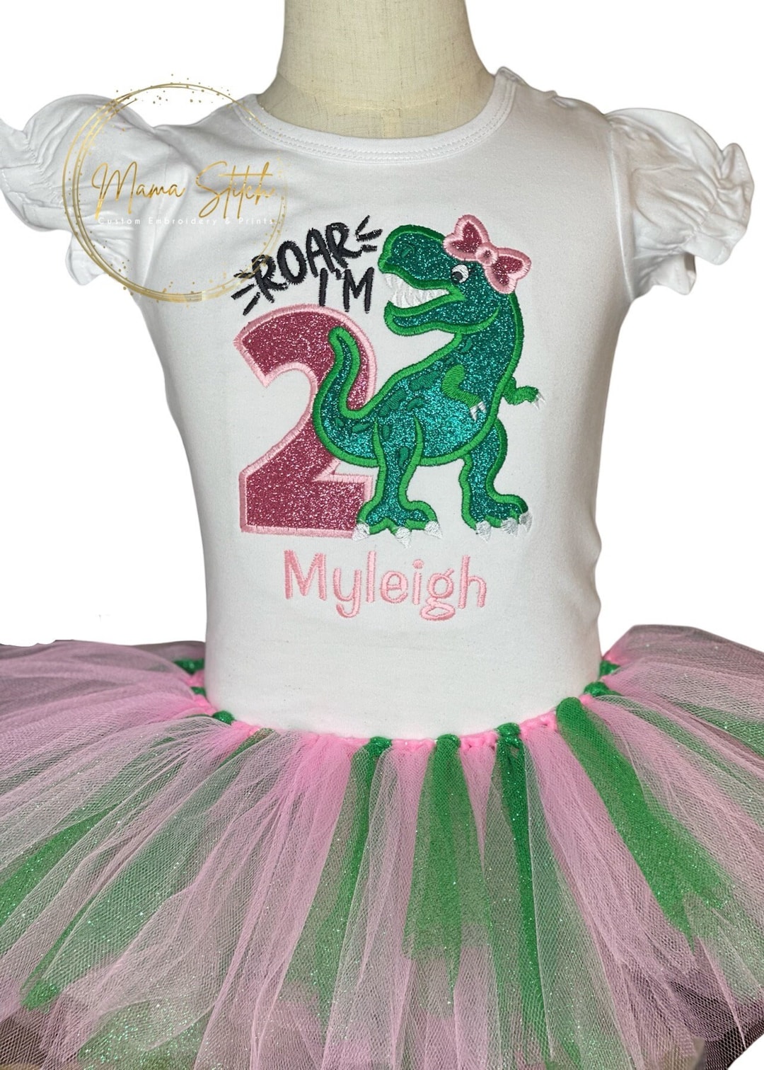 Girl's Dinosaur Birthday Outfit, TWO Wild, Dinosaur Birthday Outfit ...