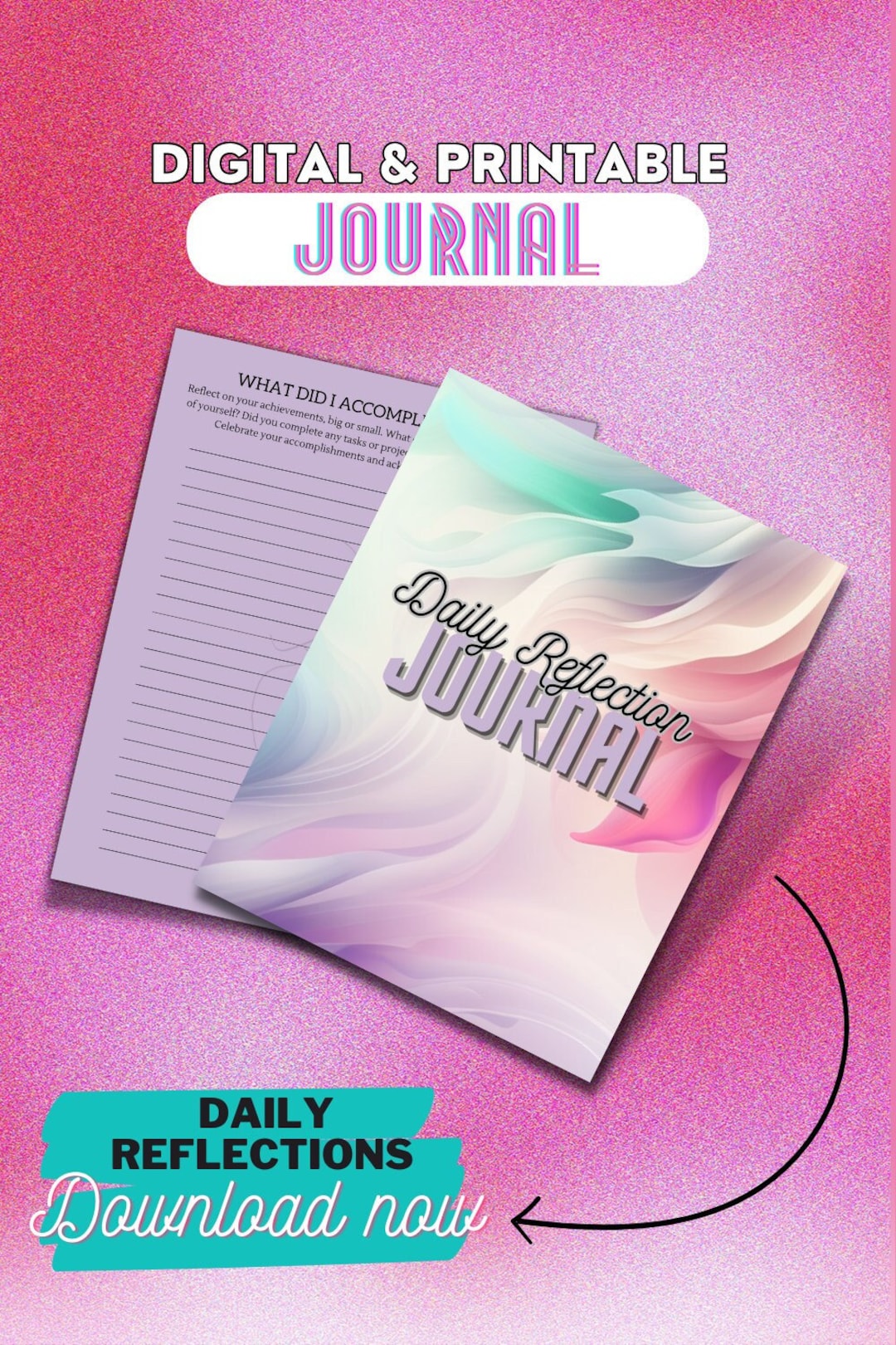 Digital & Printable Daily / Weekly Reflection Journal, Digital Journal ...