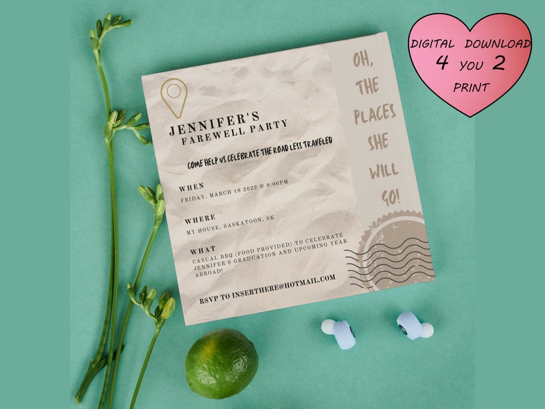 Goodbye Party Editable Template Digital Download - Etsy