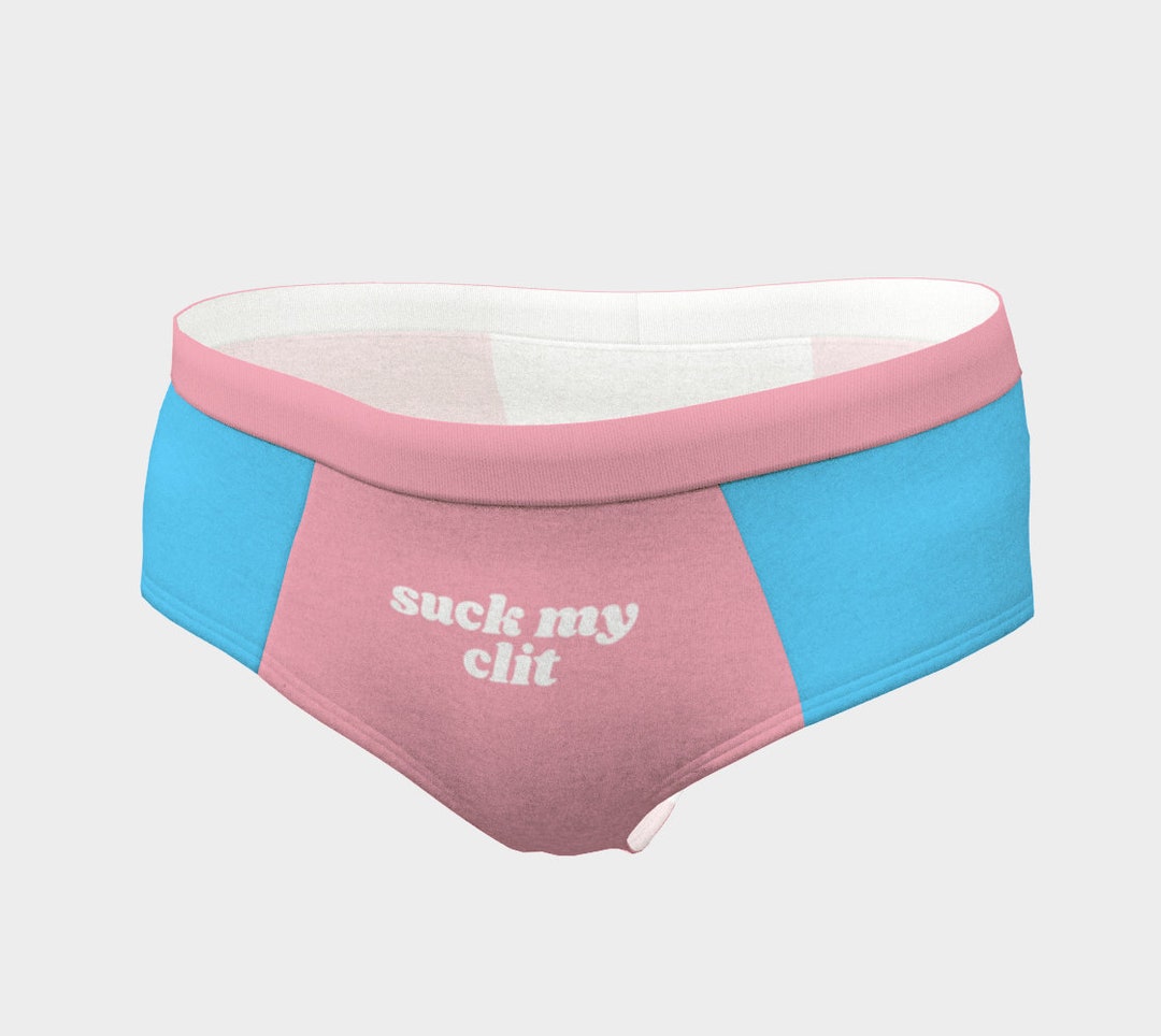 Erotic Transgender Lingerie Suck My Clit Naughty Panties Transgender Flag Underwear Lgbt