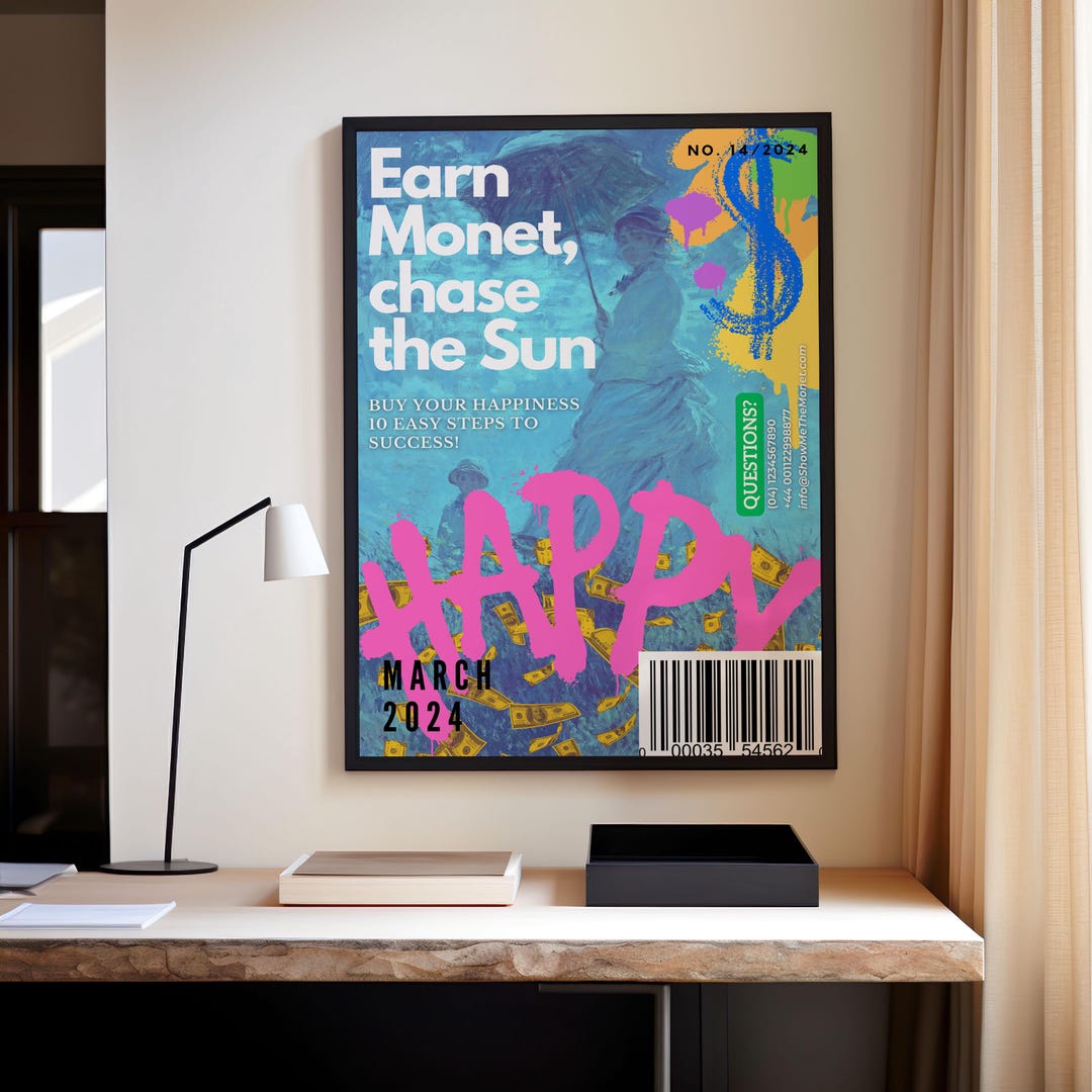 1 X Blue Show the Monet Magazine Cover Modern Art Living Room, Dorm ...