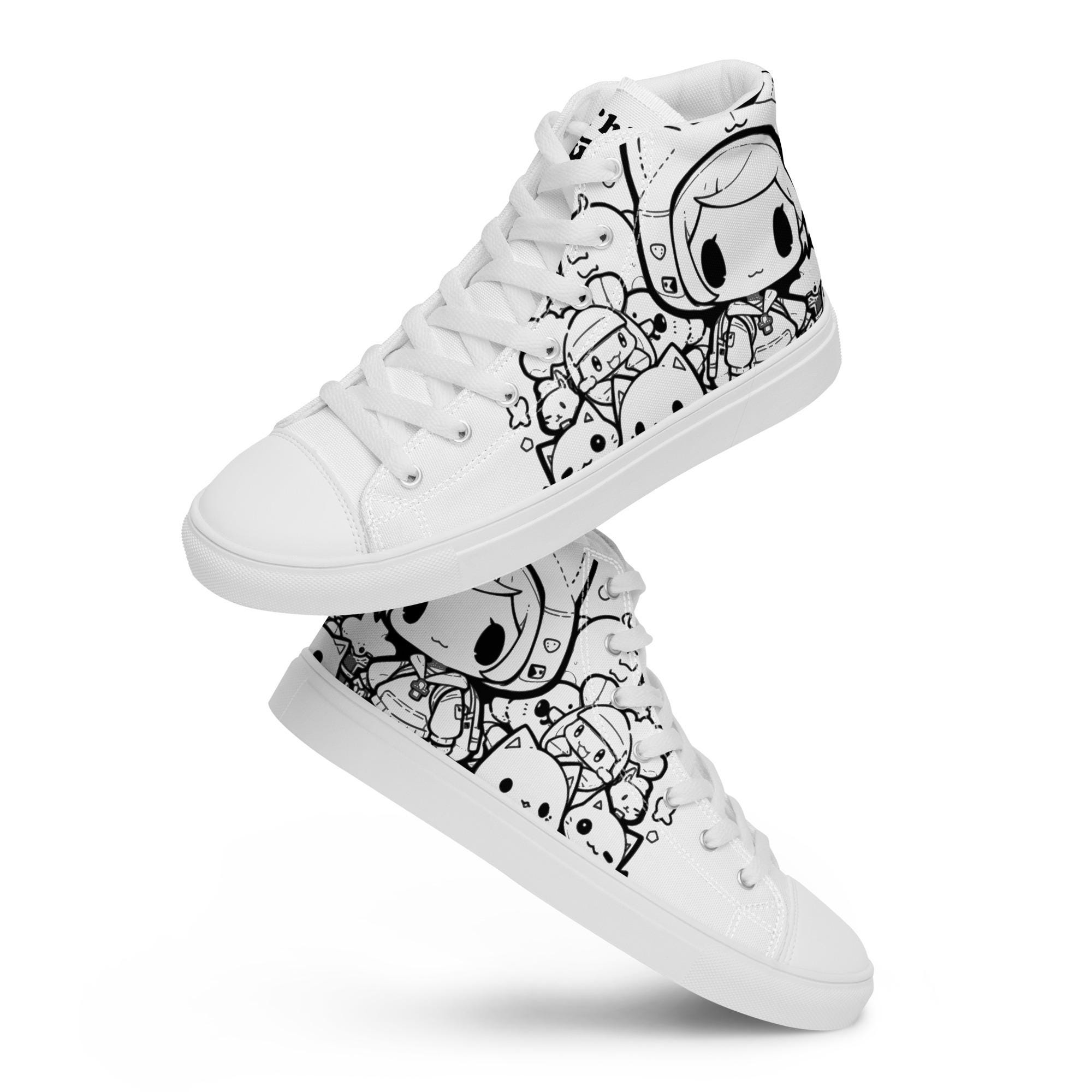 All Things KAWAII Chibi Anime High Top Sneakers Cute Kawaii Shoes Hand ...