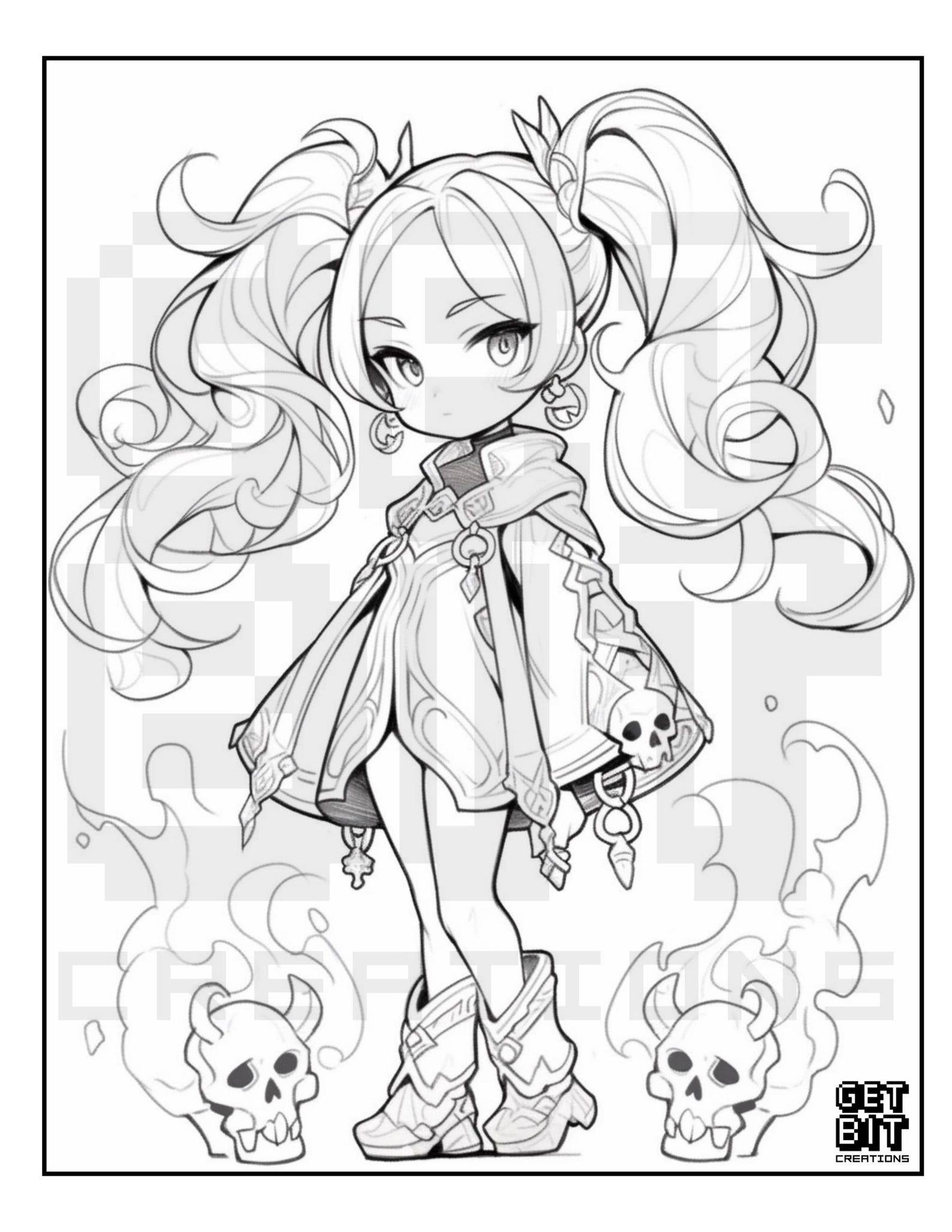 Spell Casters Anime Coloring Book Magical Anime Art Fantasy Wizards ...