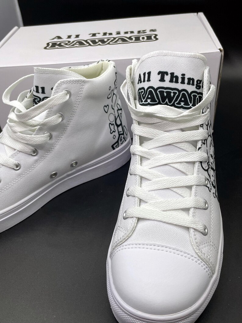 All Things KAWAII Chibi Anime High Top Sneakers Cute Kawaii Shoes Hand ...