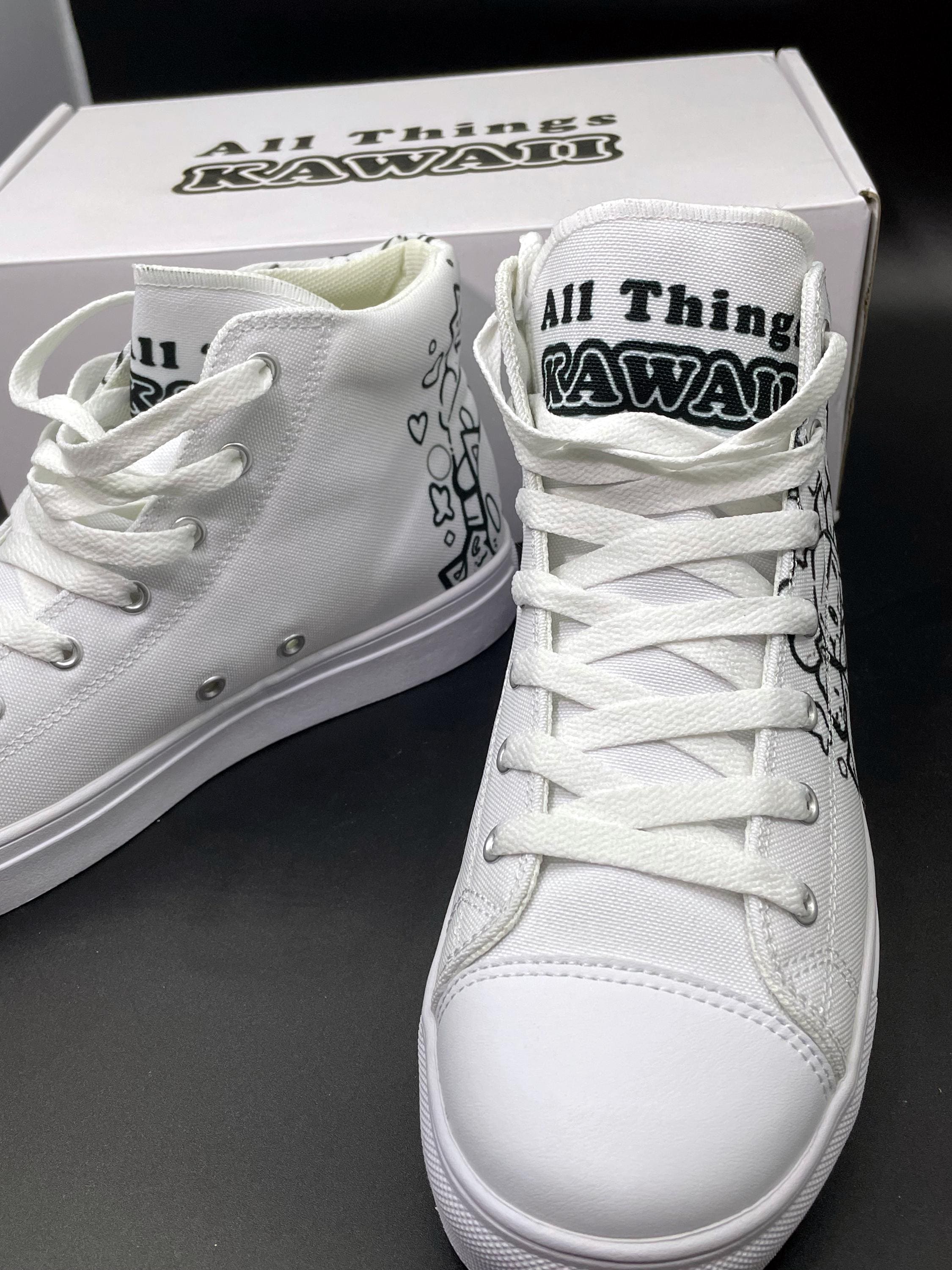 All Things KAWAII Chibi Anime High Top Sneakers Cute Kawaii Shoes Hand ...