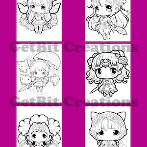 Cute Chibi Coloring Book for Digital Download Fantasy Adventure ...