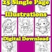 Cute Chibi Coloring Book for Digital Download Fantasy Adventure ...