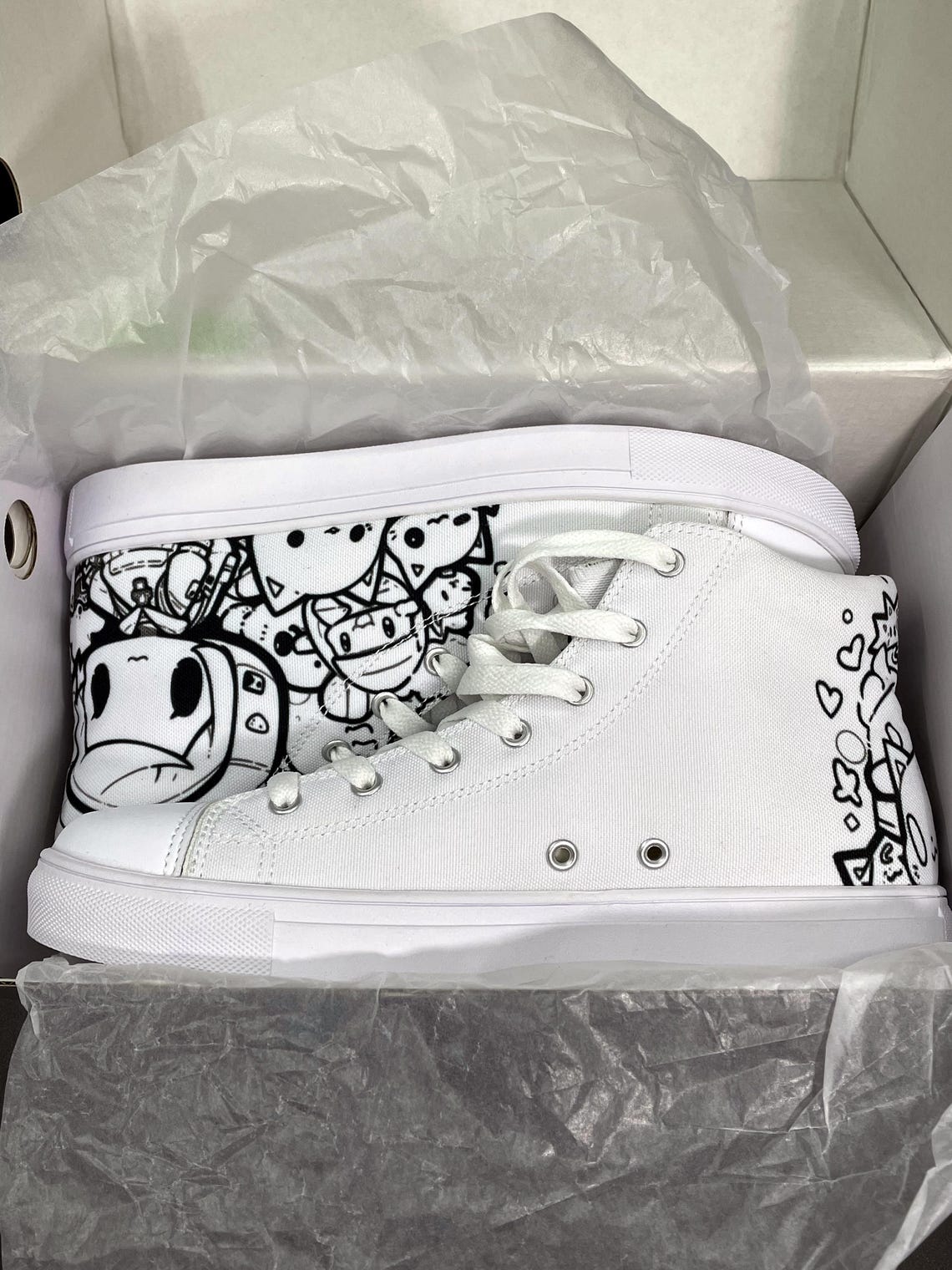 All Things KAWAII Chibi Anime High Top Sneakers Cute Kawaii Shoes Hand ...