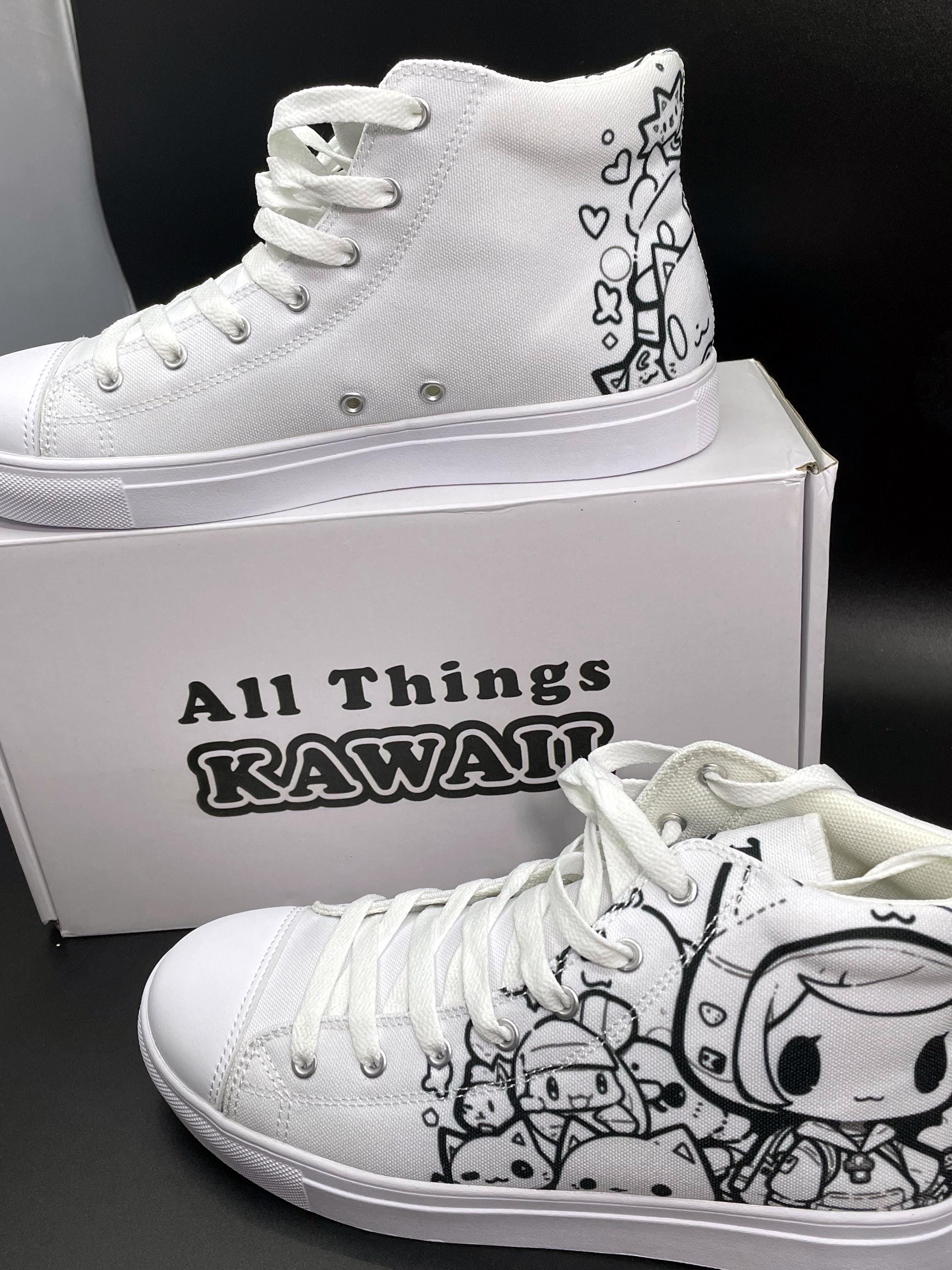 All Things KAWAII Chibi Anime High Top Sneakers Cute Kawaii Shoes Hand ...