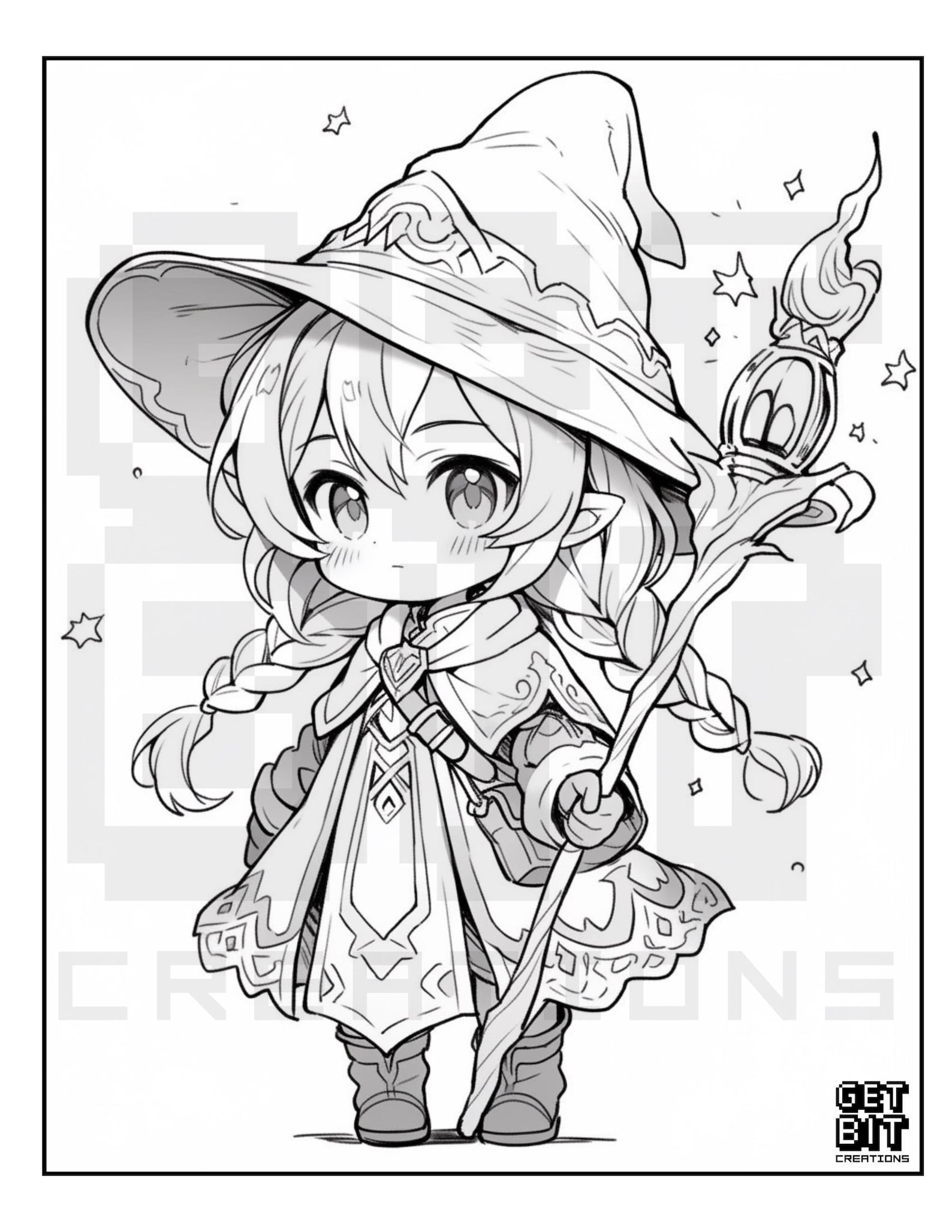 Spell Casters Anime Coloring Book Magical Anime Art Fantasy Wizards ...