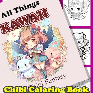 Cute Chibi Coloring Book for Digital Download Fantasy Adventure ...