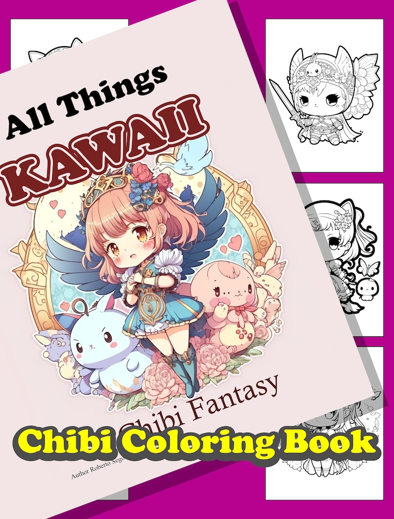 Cute Chibi Coloring Book for Digital Download Fantasy Adventure ...