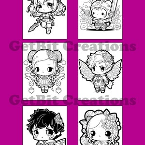 Cute Chibi Coloring Book for Digital Download Fantasy Adventure ...