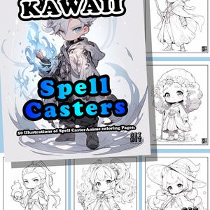 Spell Casters Anime Coloring Book Magical Anime Art Fantasy Wizards ...
