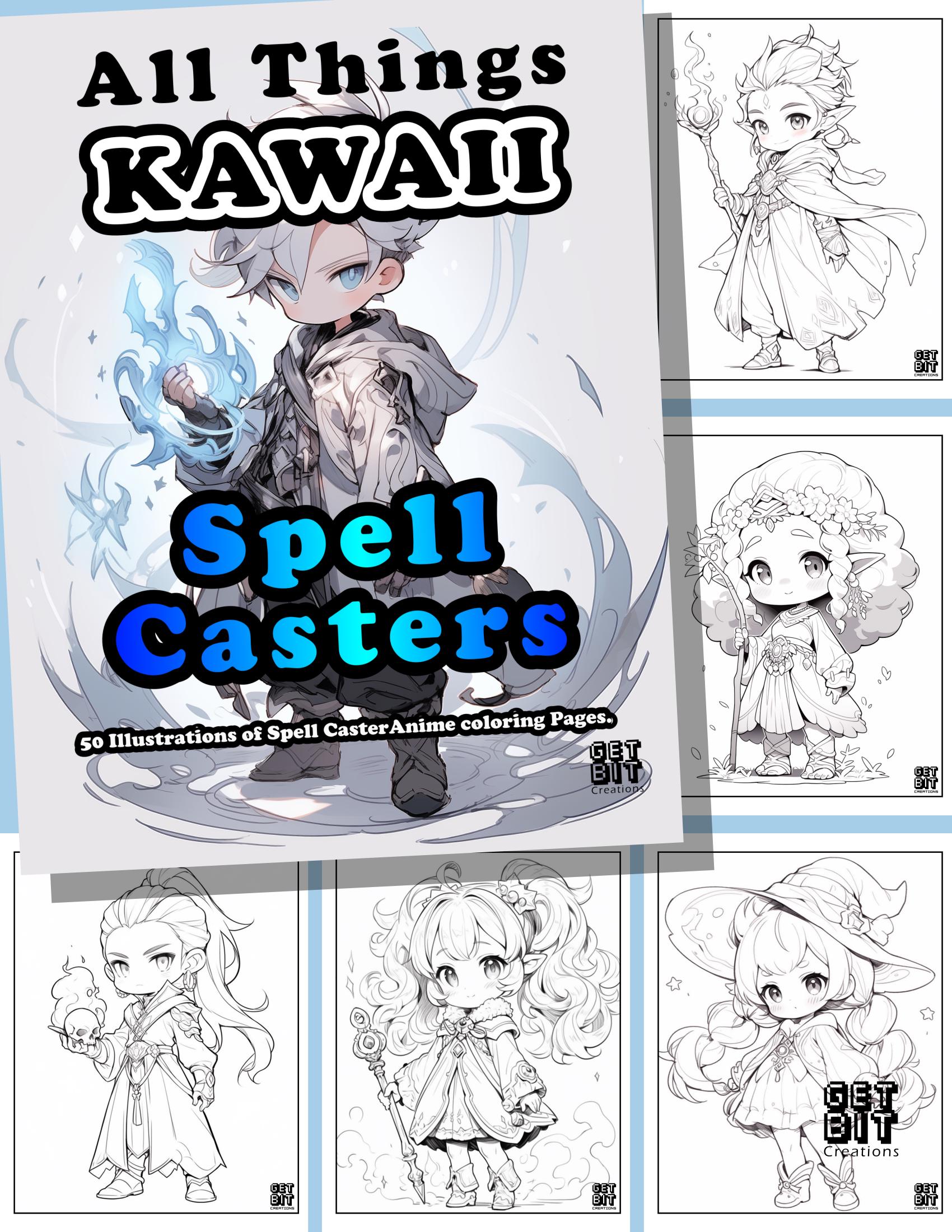 Spell Casters Anime Coloring Book Magical Anime Art Fantasy Wizards ...