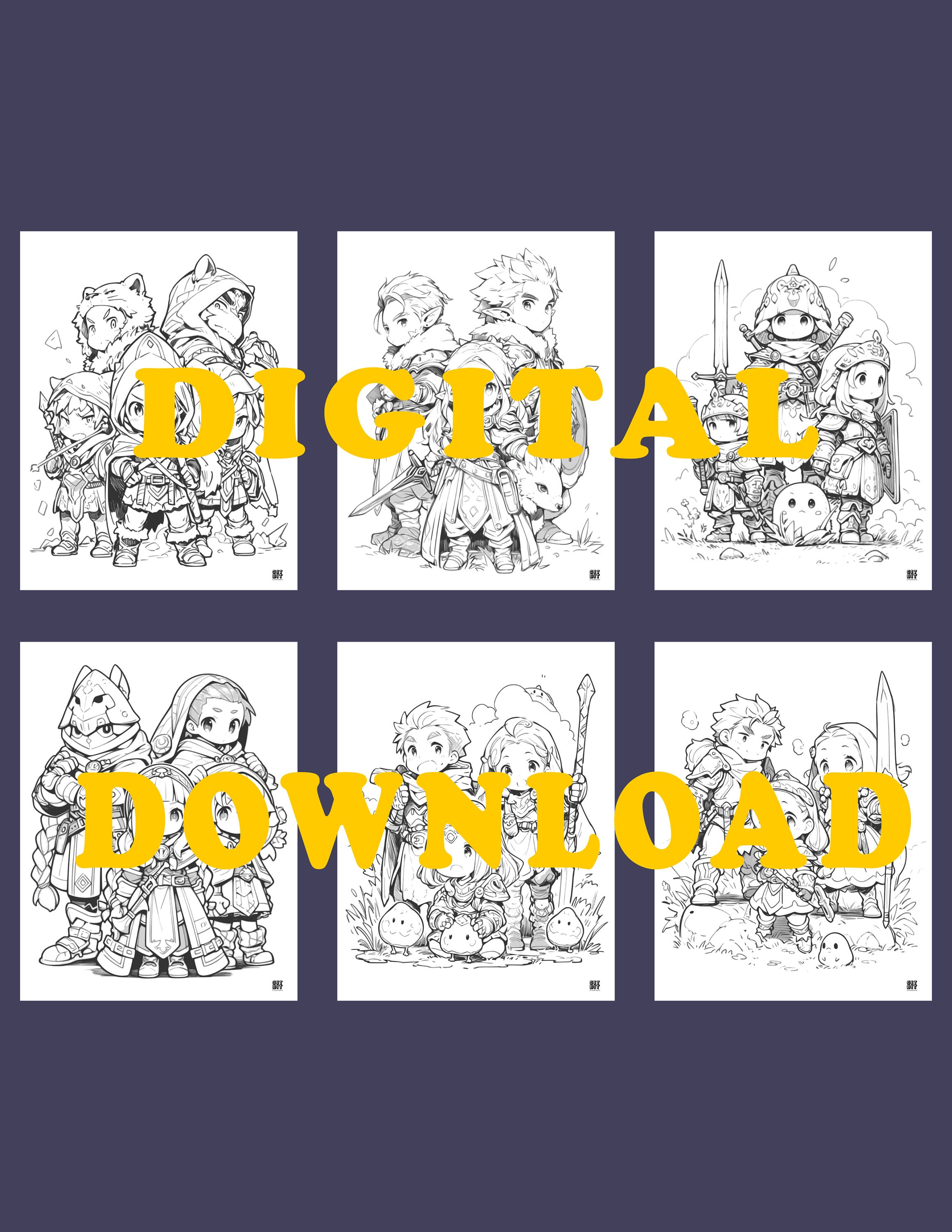 Anime Coloring Pages Fantasy Kawaii Artwork Heroes and Adventure ...