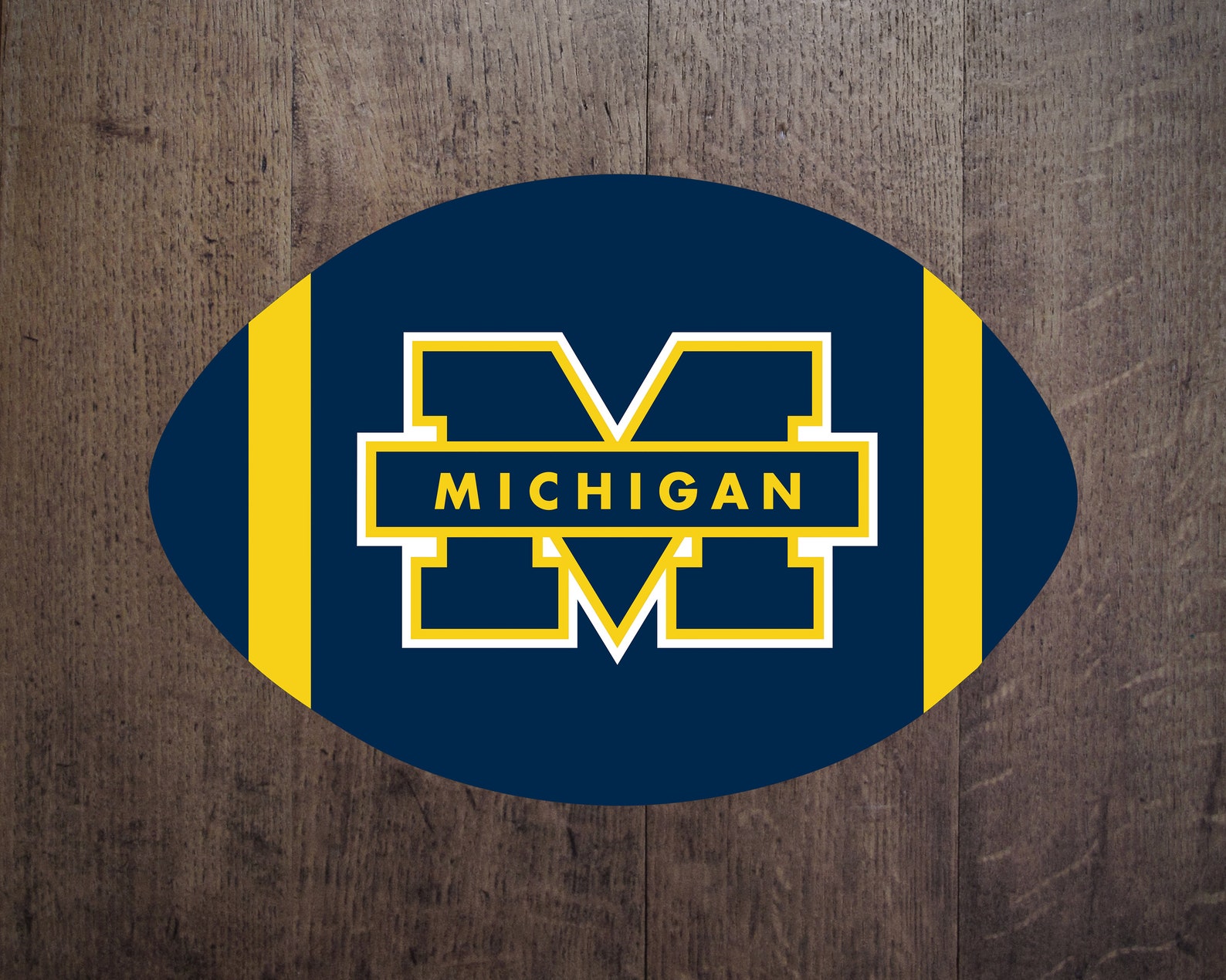 University of Michigan Outline Football / College Football Sign ...