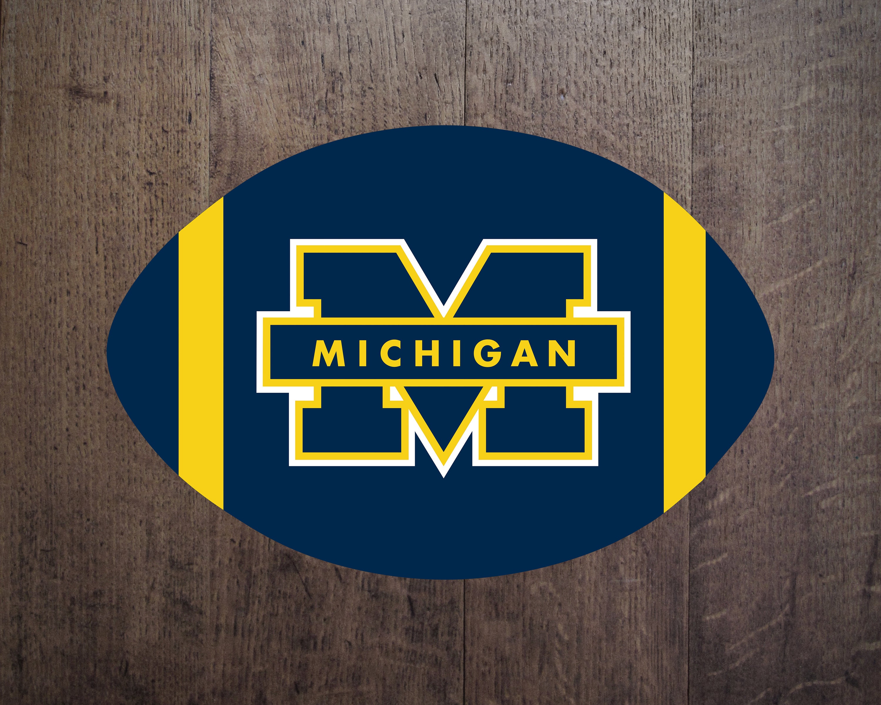 University of Michigan Outline Football / College Football Sign ...