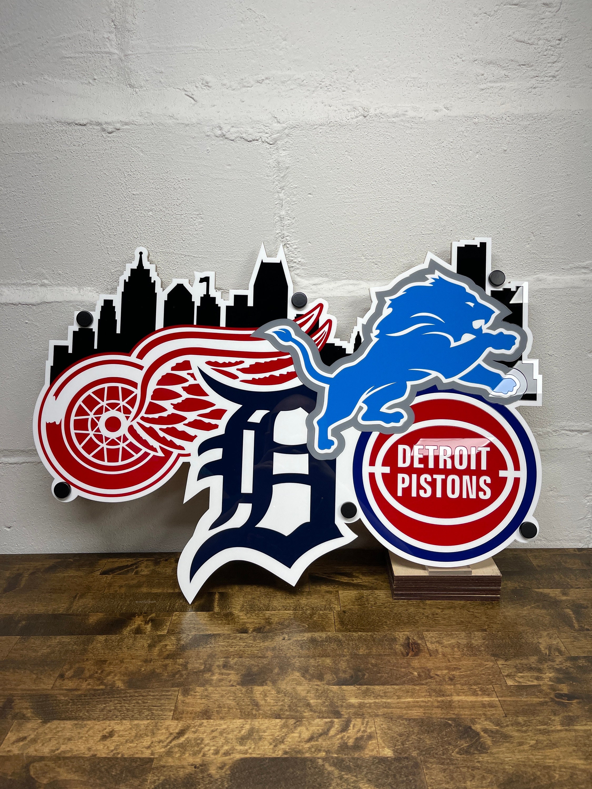 Detroit Skyline / Acrylic Sign / Detroit Sports Teams Sign - Etsy