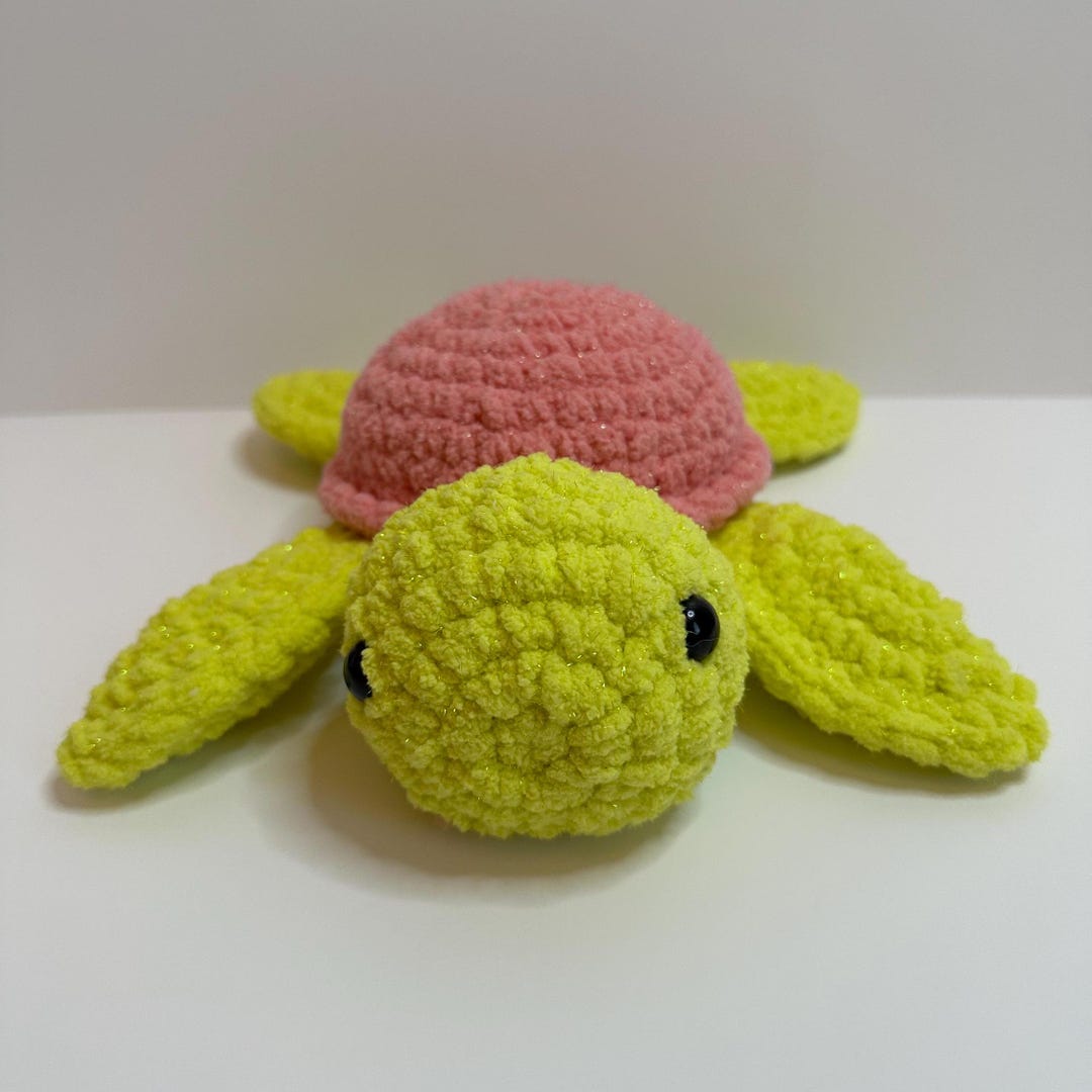 Crochet Glitter Sparkle Sea Turtle Plushie Amigurumi Stuffie - Etsy