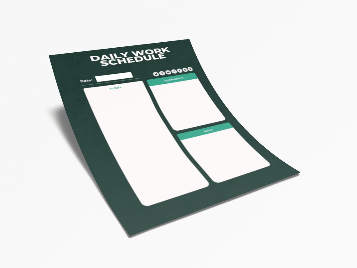 Printable Daily Work Schedule Work Planner Digital Work Schedule printable-daily-work-schedule-work-planner-digital-work-schedule