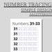 Number Tracing Worksheets 31-60, 10 Printable Pages to Trace up to 60 ...
