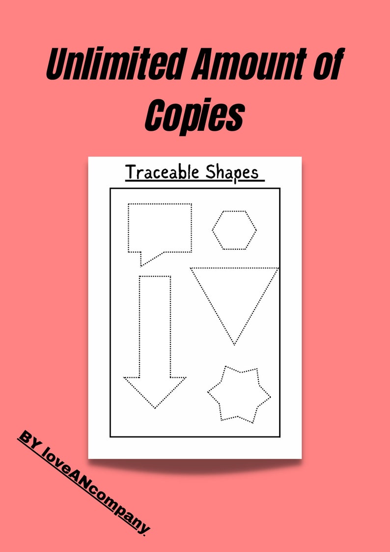 Traceable Shapes Worksheets, 6 Printable Pages to Trace Many Different ...