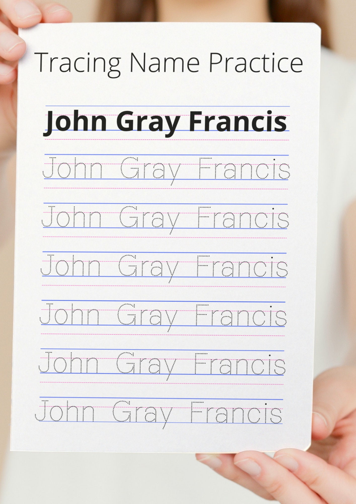 Personalizable Cursive/regular Name Tracing Worksheets, 2 Printable ...