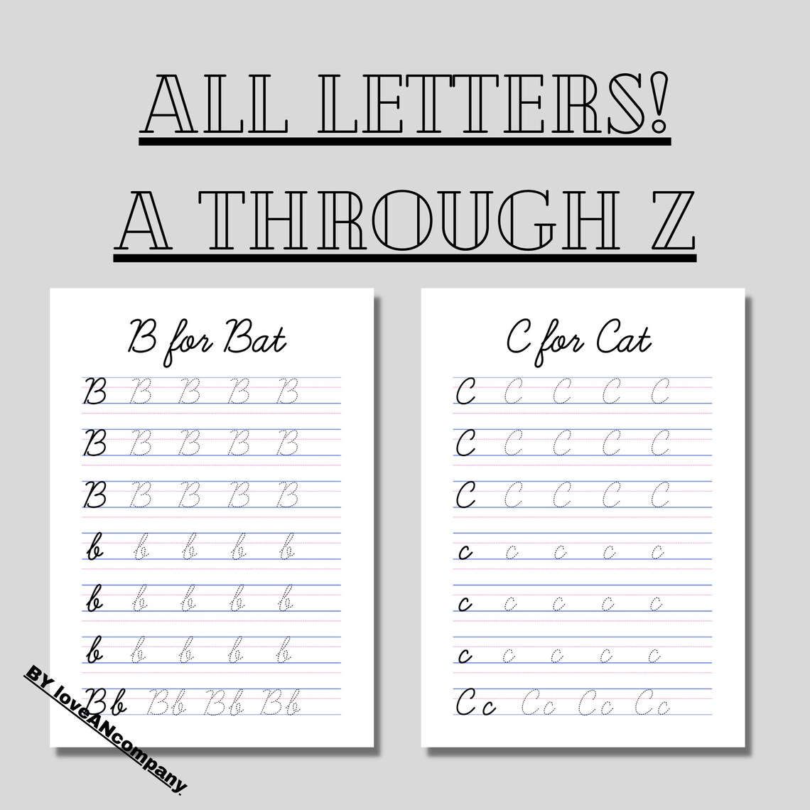 Cursive Tracing Worksheets, 26 Printable Pages to Trace in Cursive ...