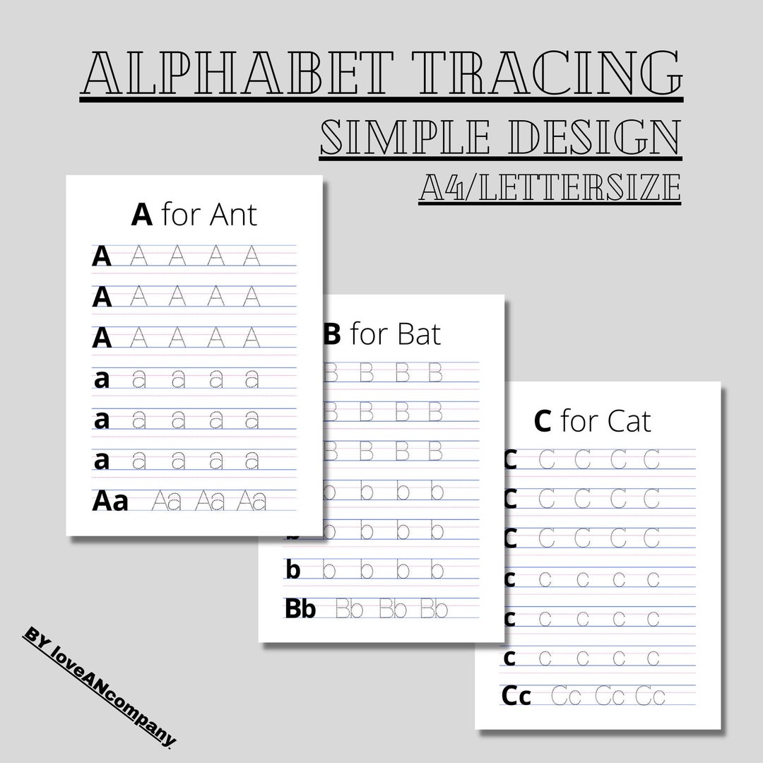 Alphabet Tracing Worksheets, 26 Printable Pages to Trace the Alphabet ...