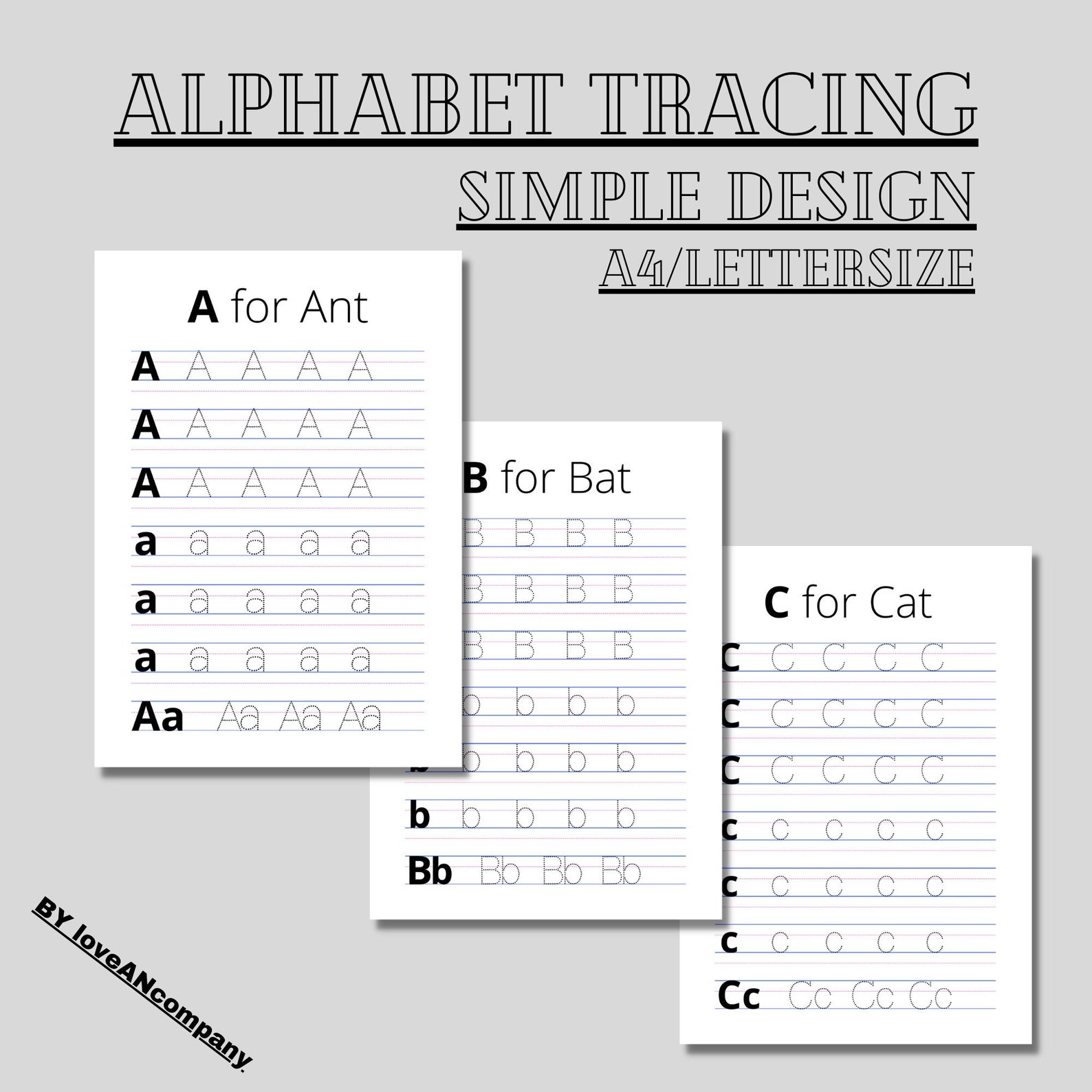 Alphabet Tracing Worksheets, 26 Printable Pages to Trace the Alphabet ...