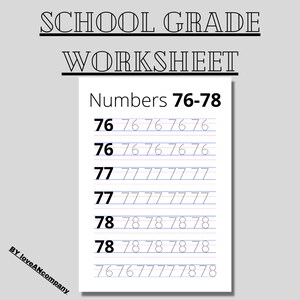 Number Tracing Worksheets, 14 Printable Pages to Trace 61-100 Numbers ...