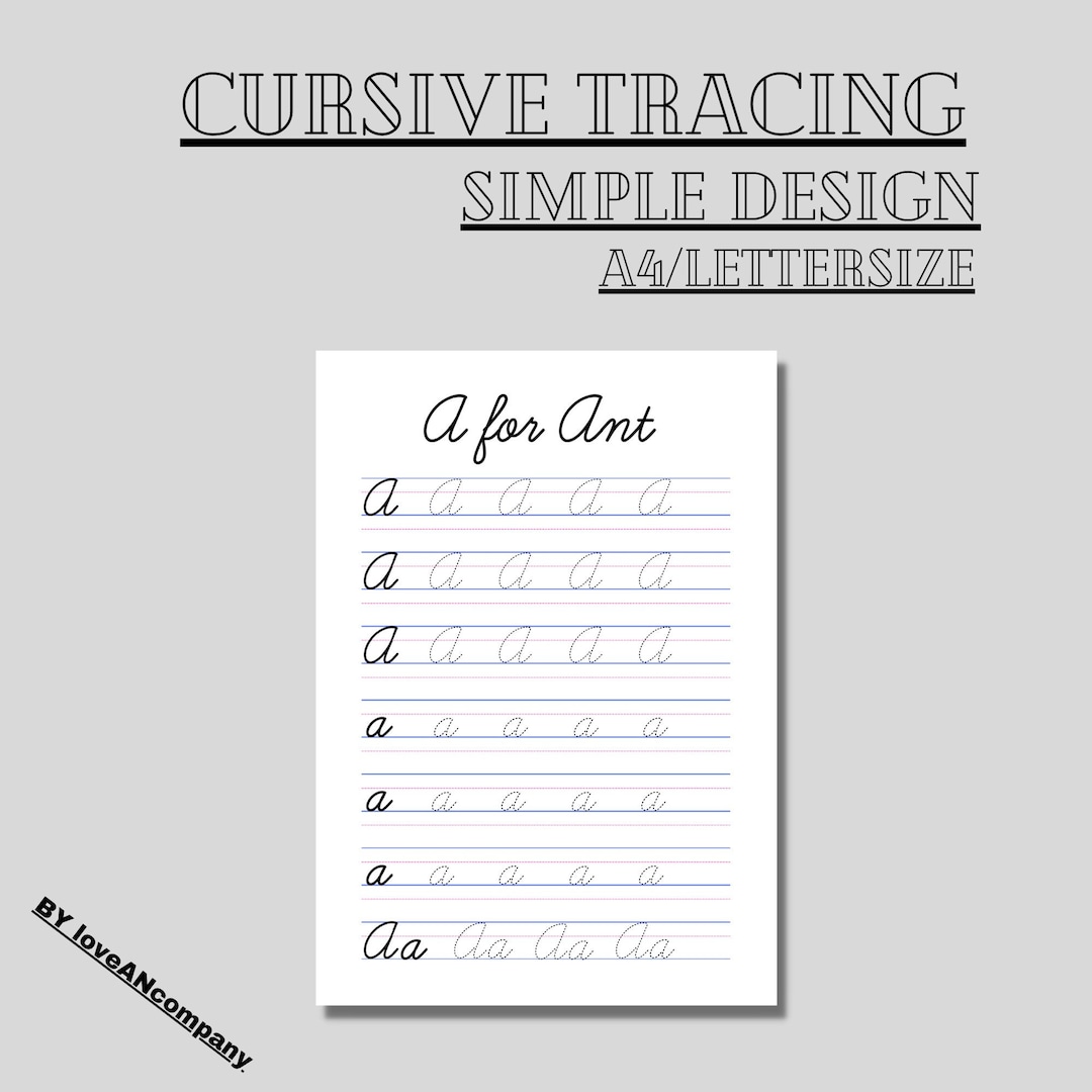 Cursive Tracing Worksheets, 26 Printable Pages to Trace in Cursive ...